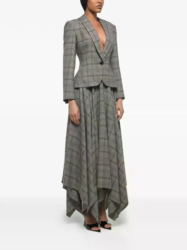 ANOUKI Checkered Asymmetric Skirt
