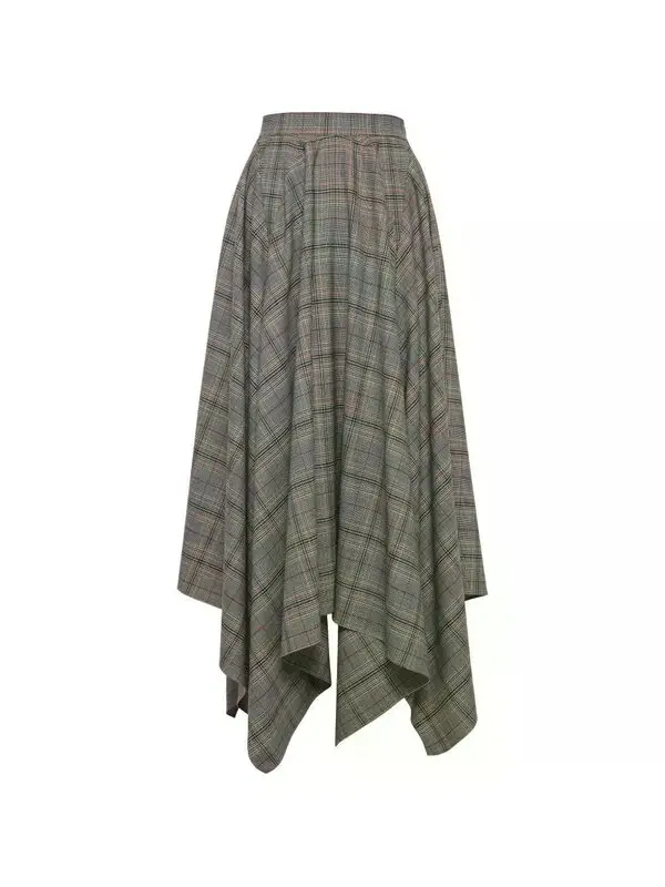 ANOUKI Checkered Asymmetric Skirt
