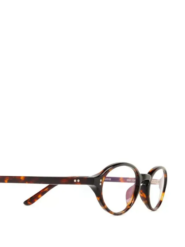 Chimi Tortoise-effect Round-frame Glasses - Brown