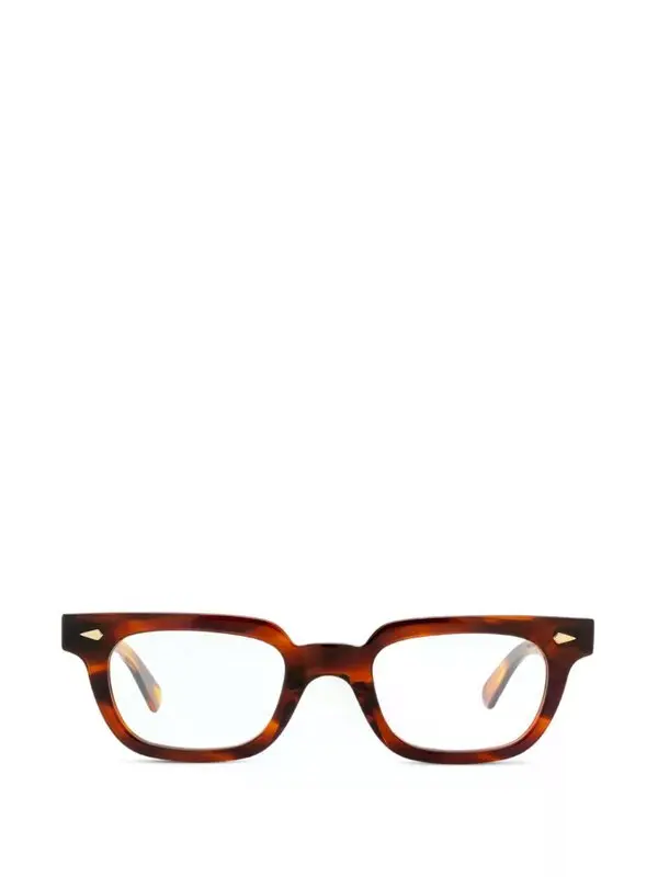 JULIUS TART OPTICAL T-man Square Frame Glasses - Brown
