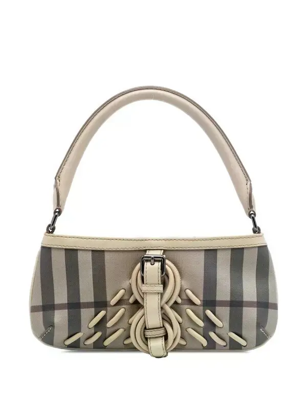 Burberry Smoke Check Coated Canvas Shoulder Bag