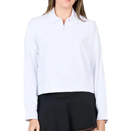 SOFIBELLA Quarter-zip Golf Pullover - White