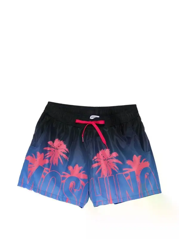 Moschino Palm-tree Graphic Swim Shorts - Black