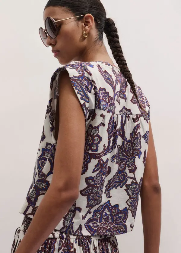 ME+EM Floral Print Swing Top