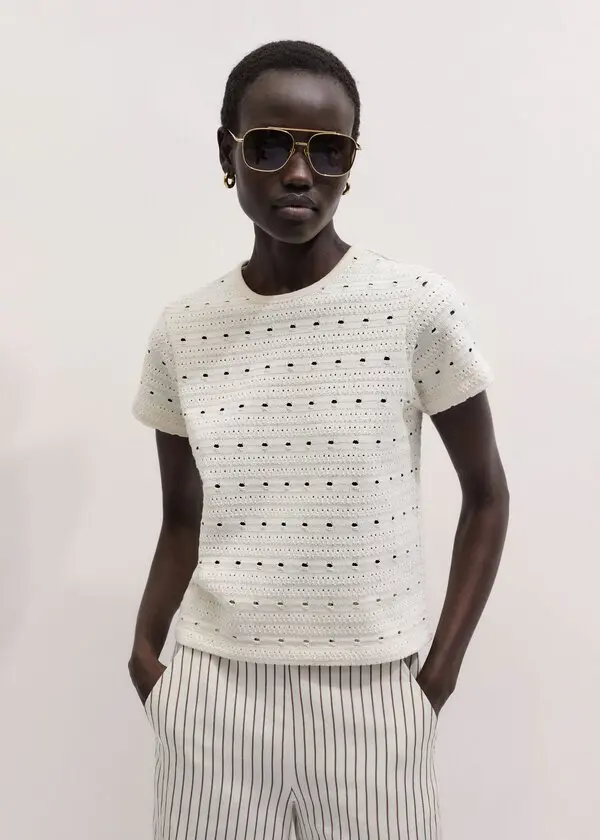 ME+EM Pointelle Jersey Tee