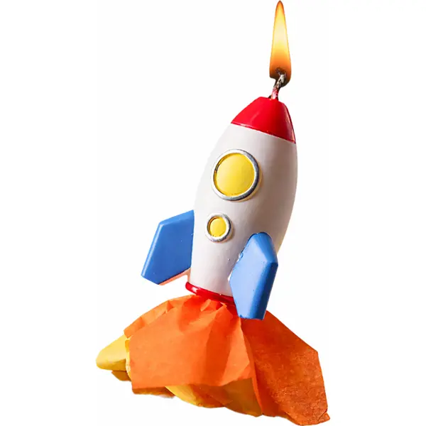 SOUTHLAKE GIFTS Candle Cake Topper - Rocket