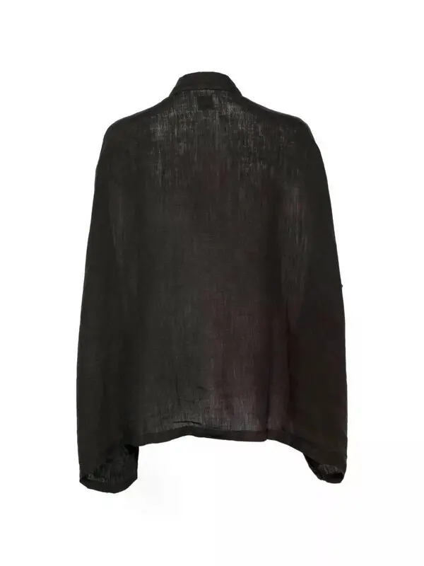 120% Lino Buttoned Linen Shirt - Black