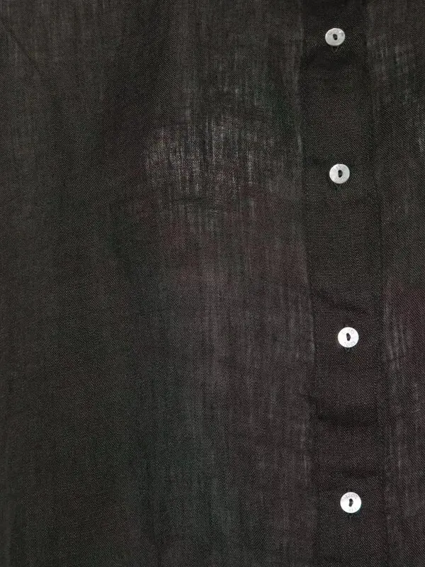 120% Lino Buttoned Linen Shirt - Black