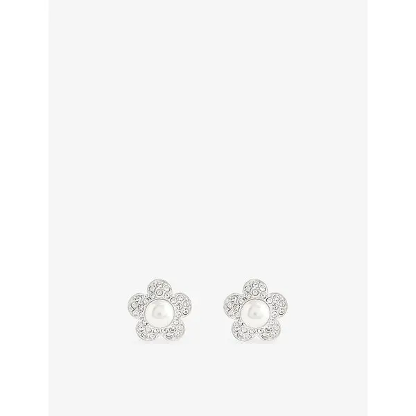 SWAROVSKI Ariana Grande X Flower Stud Earrings - White