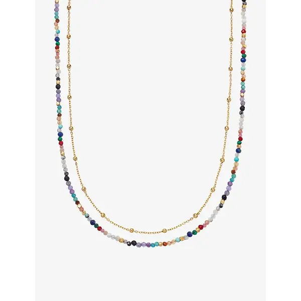 Astley Clarke Biography Multi Gemstone 18ct Gold Vermeil Necklace - Yellow Gold Vermeil