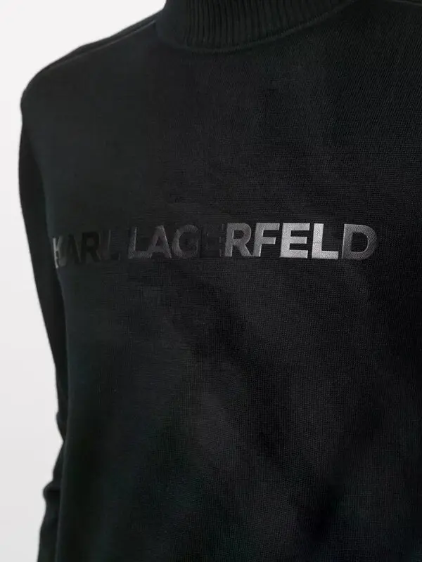 Karl Lagerfeld Knitted Mock-neck Logo Sweater
