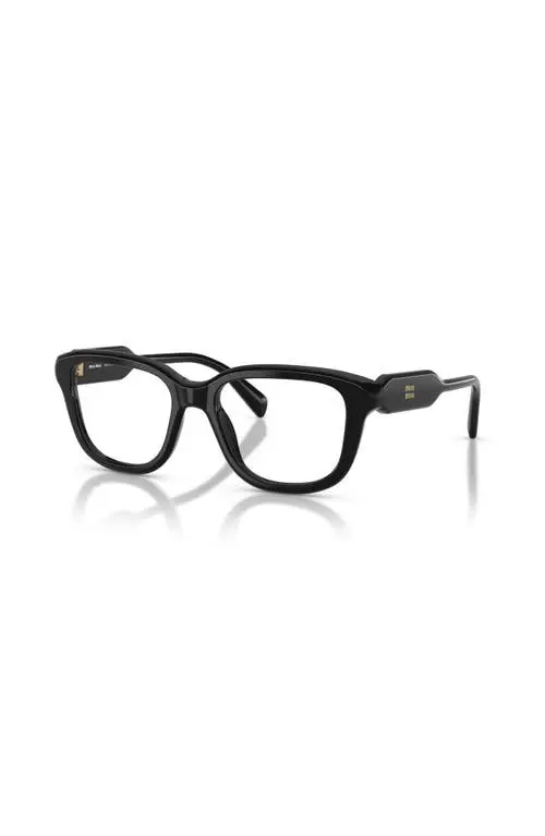 Miu Miu 51mm Rectangle Optical Glasses - Black