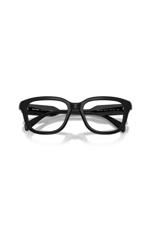 Miu Miu 51mm Rectangle Optical Glasses - Black