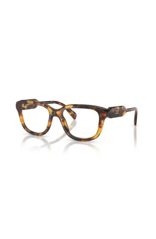Miu Miu 51mm Rectangle Optical Glasses - Tortoise