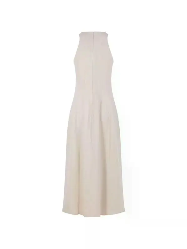 Brunello Cucinelli Twill Sleeveless Midi Dress - Neutrals