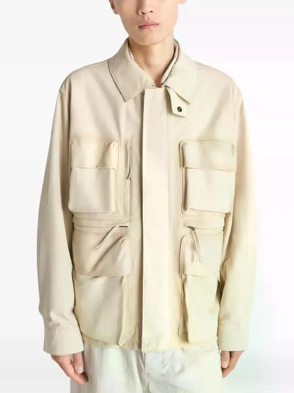 LEMAIRE Beige Leather Multi-pocket Jacket - Neutrals