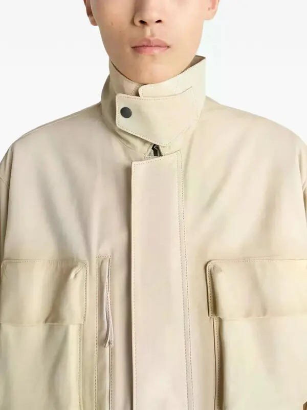 LEMAIRE Beige Leather Multi-pocket Jacket - Neutrals