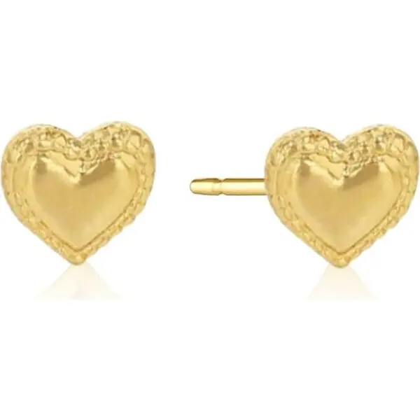 SET & STONES Leigh Heart Stud Earrings - Gold
