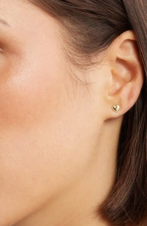 SET & STONES Textured Heart Stud Earrings