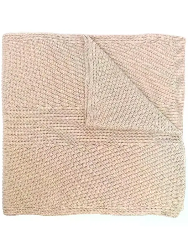 JOSEPH Ribbed-knit Cotton-wool Blend Scarf - Neutrals