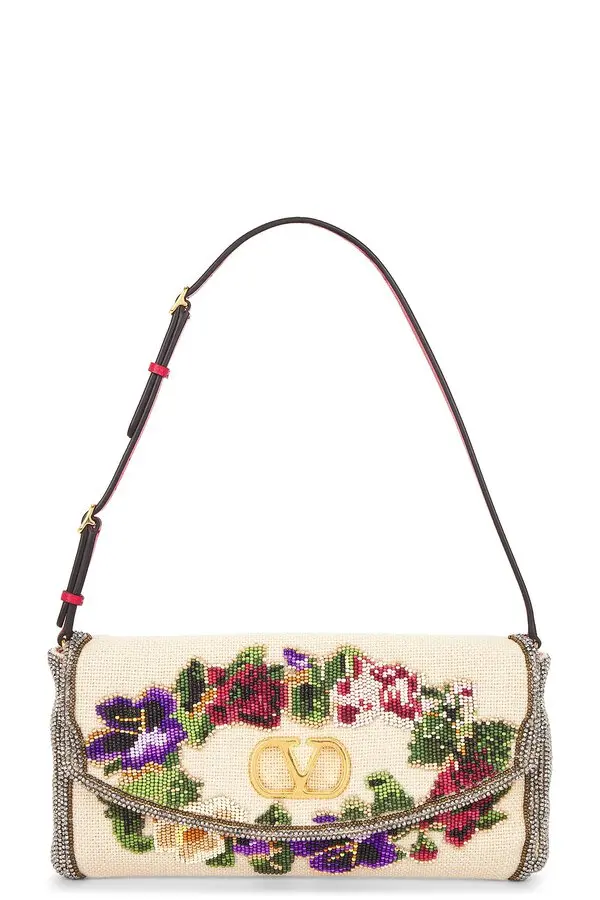 Valentino Garavani Vain Soft Garland Beads Clutch - Multicolor, Naturale & Rouge Pur