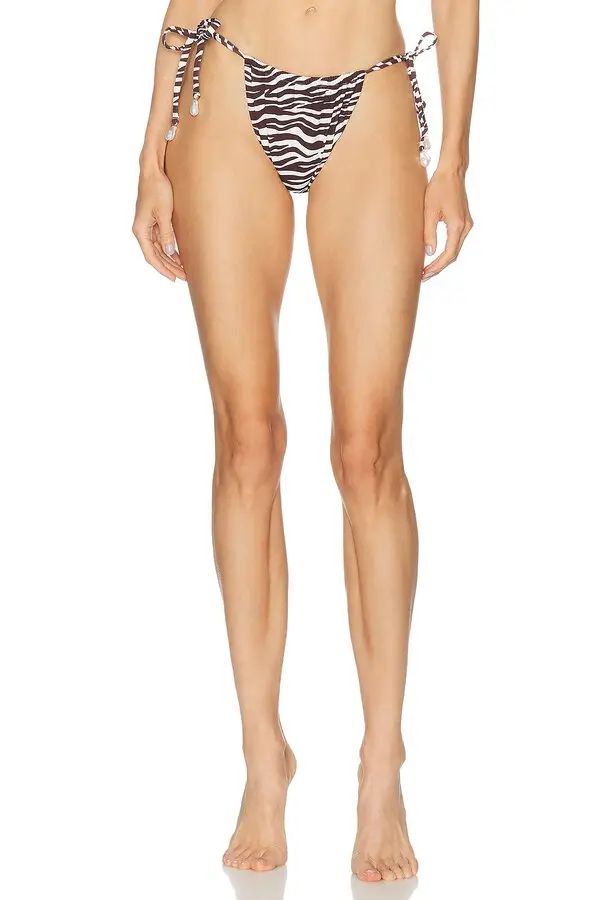 LA PORTE Kourtney Bikini Bottom - Fudge Zebra Print