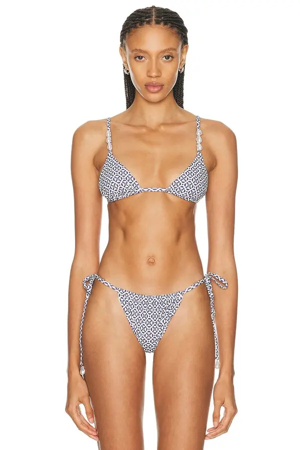 LA PORTE Kendall Bikini Top - Blue Yacht Print