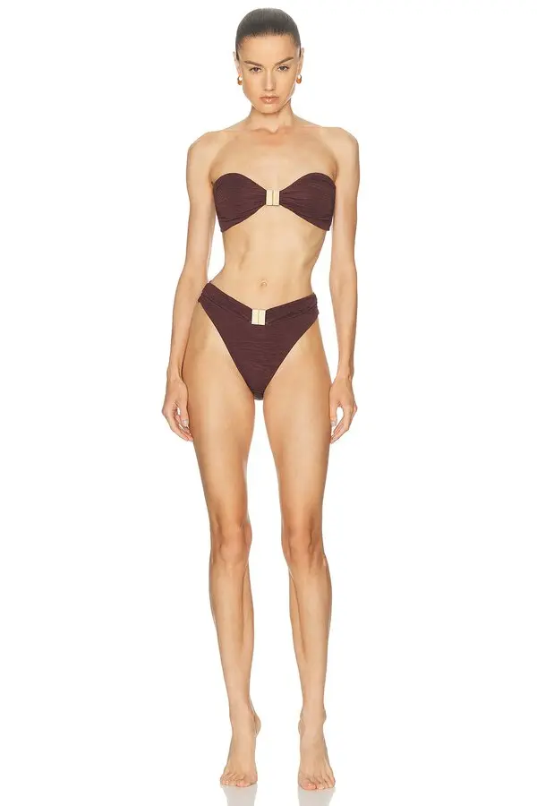 LA PORTE Kate Bandeau Bikini Top - Fudge