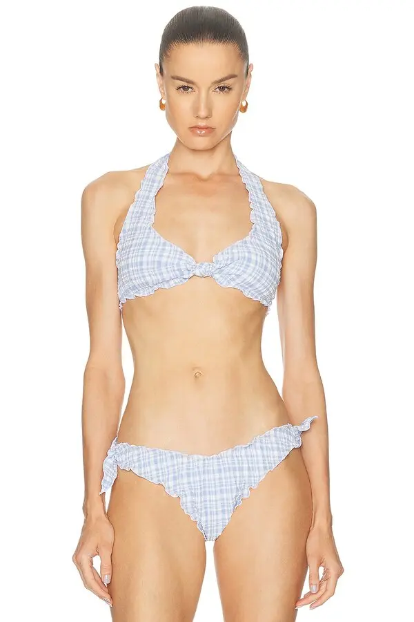 JUILLET Tutti Bikini Top - Birdie Plaid