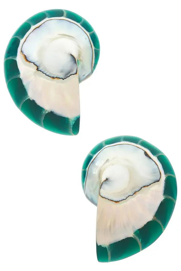 JULIETTA Nautilus Dangle Earrings - Green