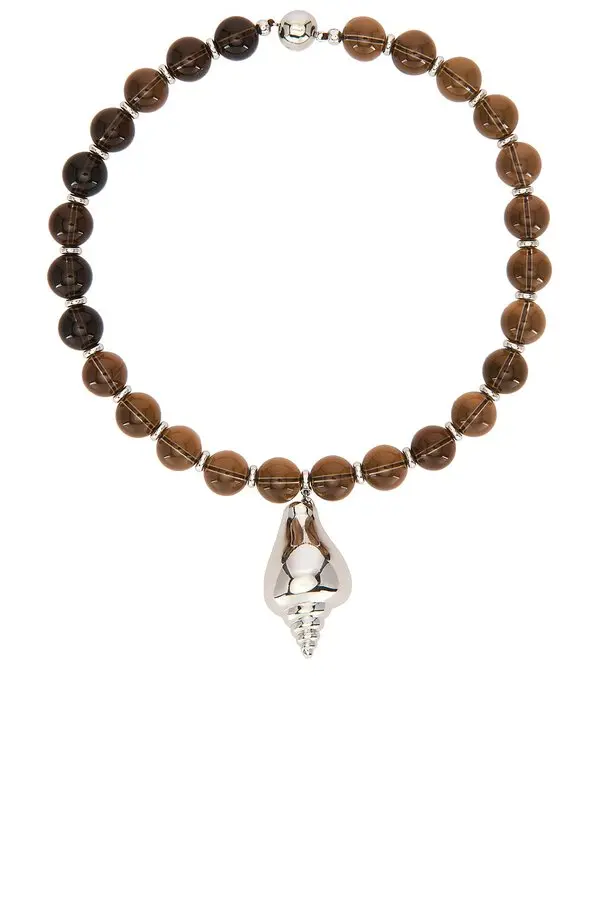 JULIETTA Beaded Necklace - Tortoise & Silver