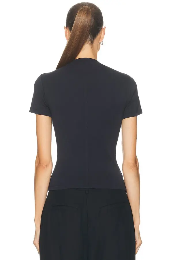EAVES Bonnie High Neck Baby Tee - Black