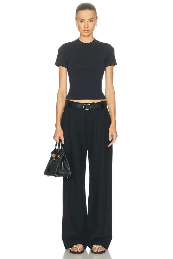 EAVES Bonnie High Neck Baby Tee - Black