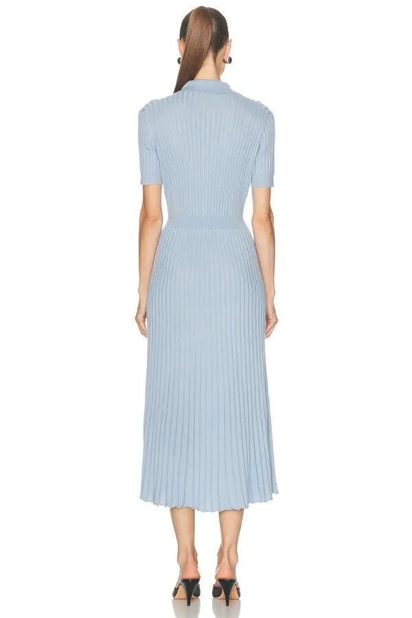Gabriela Hearst Amor Ribbed Knit Dress - Light Blue