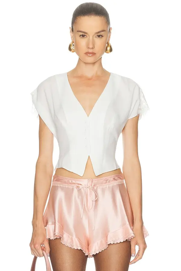 FLEUR DU MAL Georgette Flounce Top