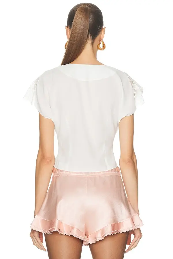 FLEUR DU MAL Georgette Flounce Top