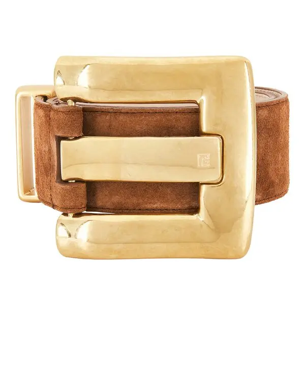 Balmain Anthem 4.5cm Suede Belt - Caramel