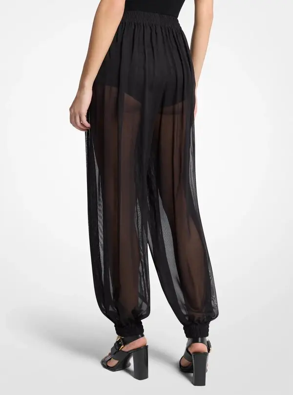 Michael Kors Silk Voile Sarouel Pants - Black