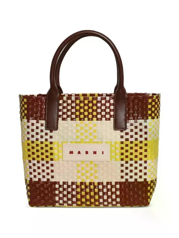 Marni Woven Top-handle Tote Bag - Brown