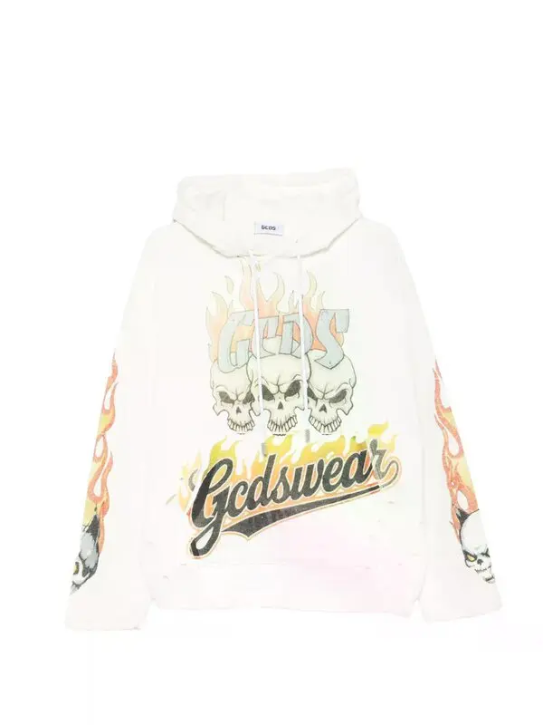 Gcds Printed Hoodie - Neutrals