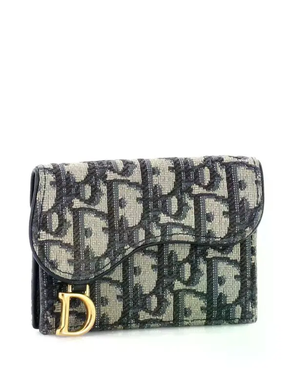 Dior Saddle Case Oblique Canvas Card Holder