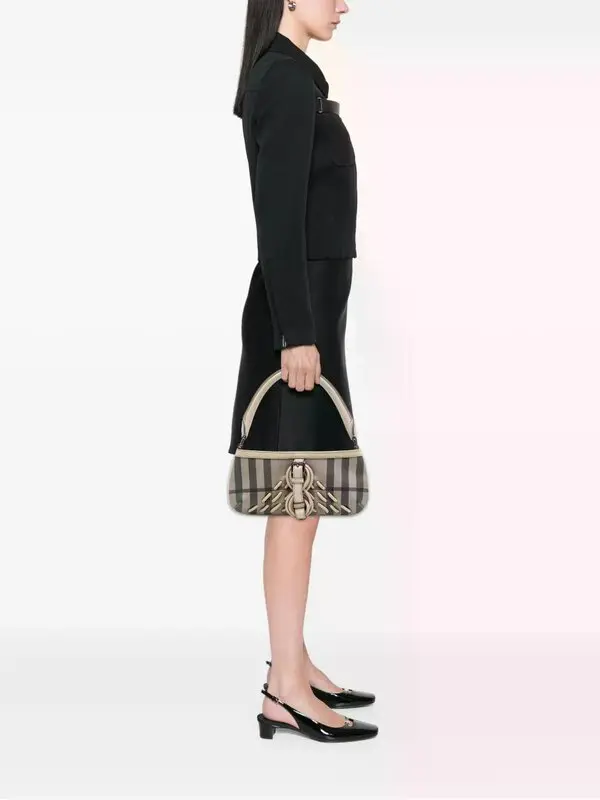 Burberry 2000-2017 Smoke Check Coated Canvas Shoulder Bag