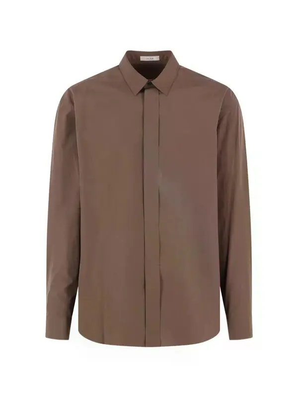 THE ROW Nilo Poplin Shirt - Brown