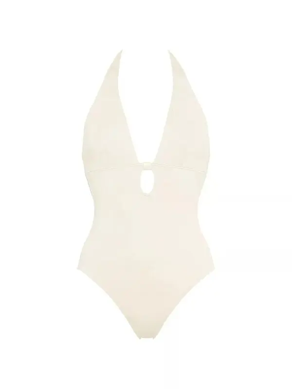 ERES Halter V-neckline One-piece Swimsuit - Neutrals