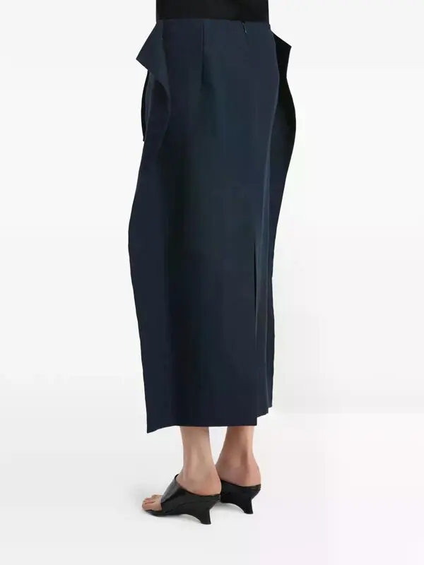 Khaite Gorgi Linen Suiting Skirt - Blue