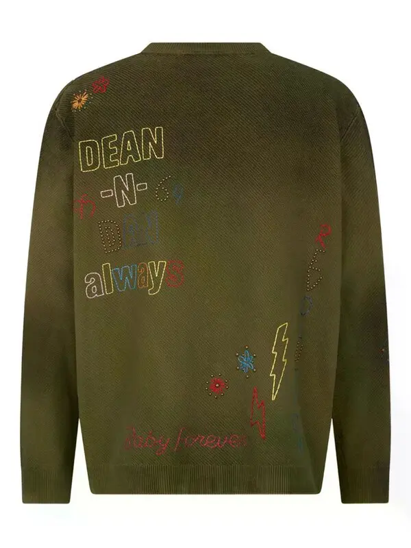 Dsquared2 V-neck Pullover Sweater With Scribbled Embellishments