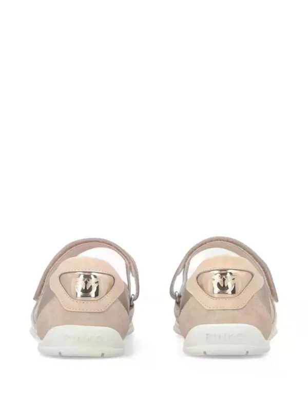 Pinko Sporty Ballet Flats With Leather, Suede, And Mesh Inserts - Pink