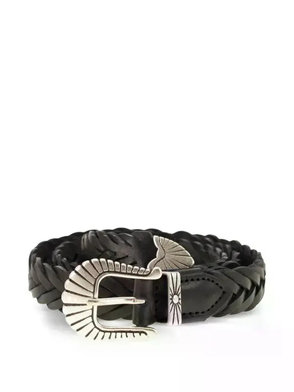 ALBERTO LUTI Braided Leather Belt - Black