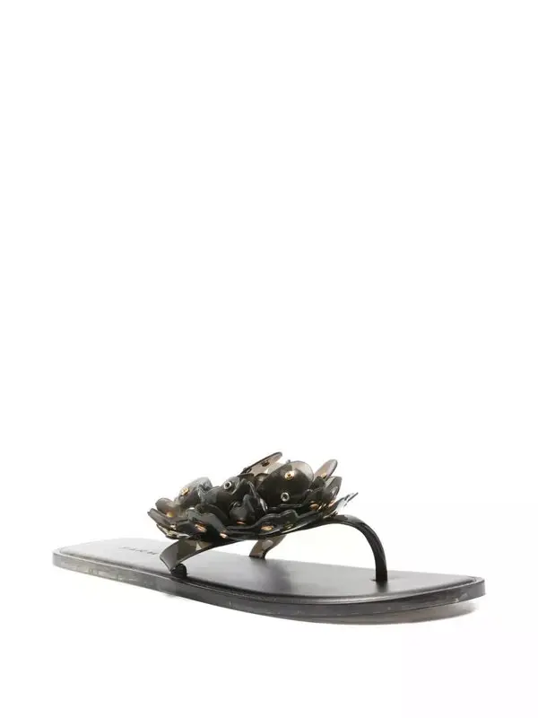 Farm Rio Floral Embellishment Flip-flops - Black