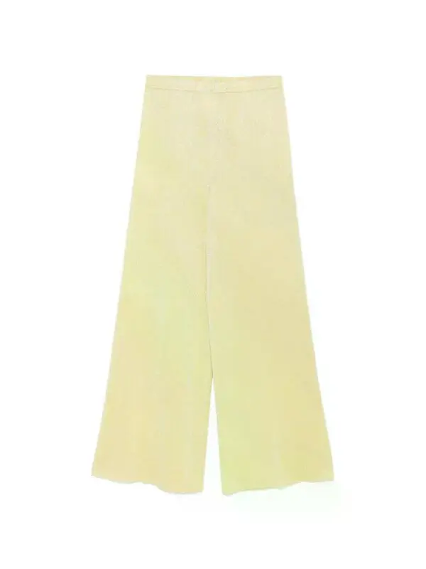 NEERA Wide-leg Knit Palazzo Pants - Green
